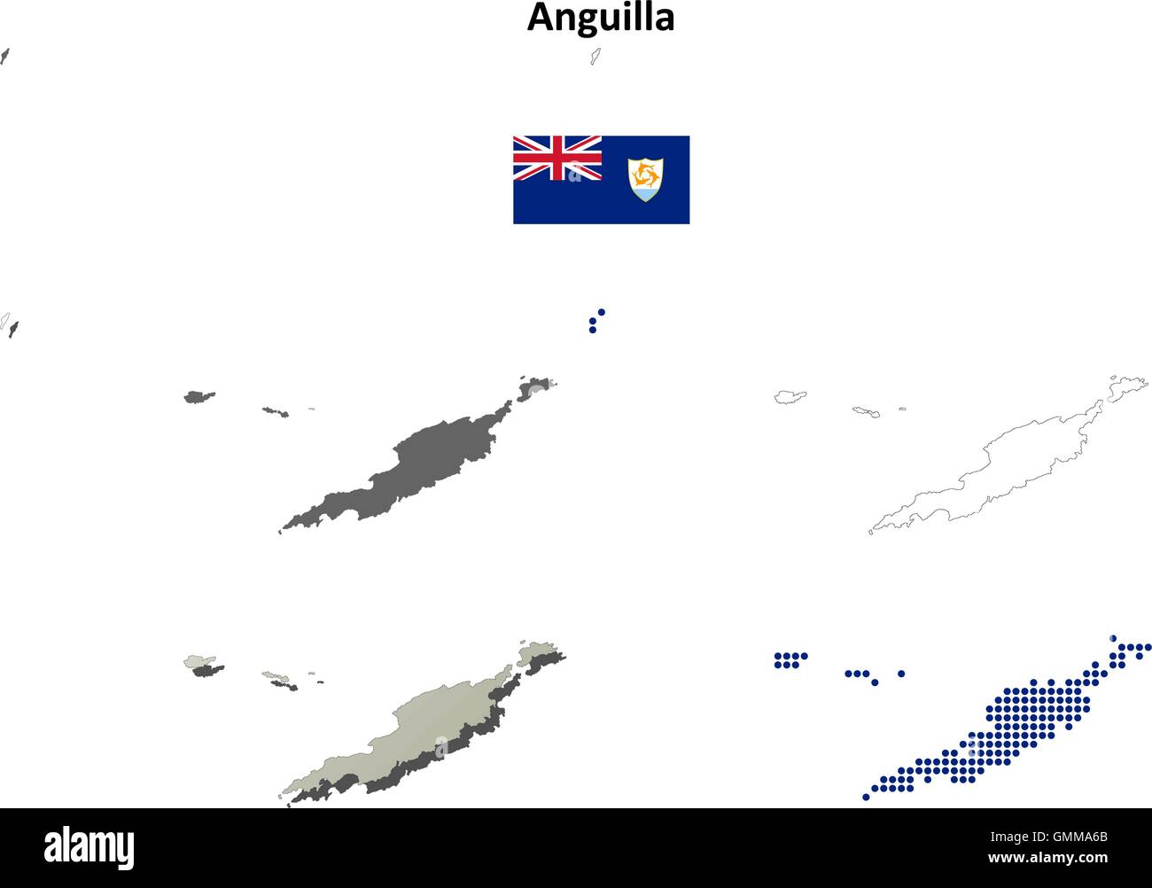 Anguilla vector map hi-res stock photography and images - Alamy