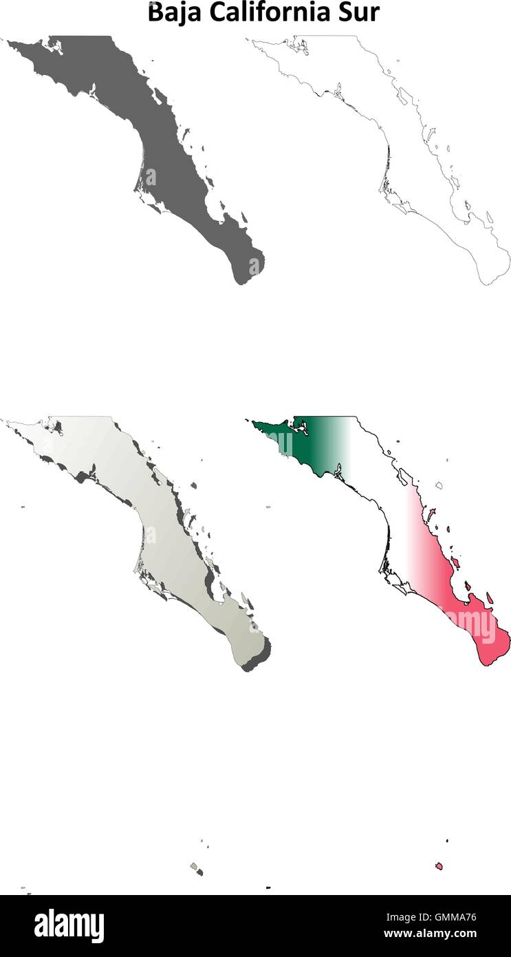 Baja California Sur outline map set Stock Vector Image & Art - Alamy