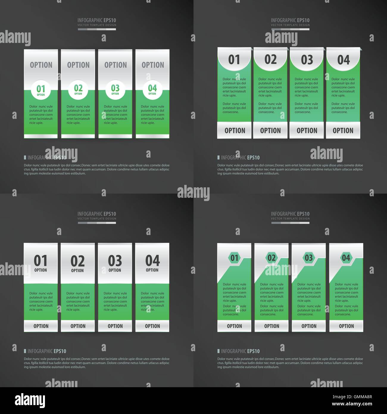 banner green color design pack Stock Vector Image & Art - Alamy