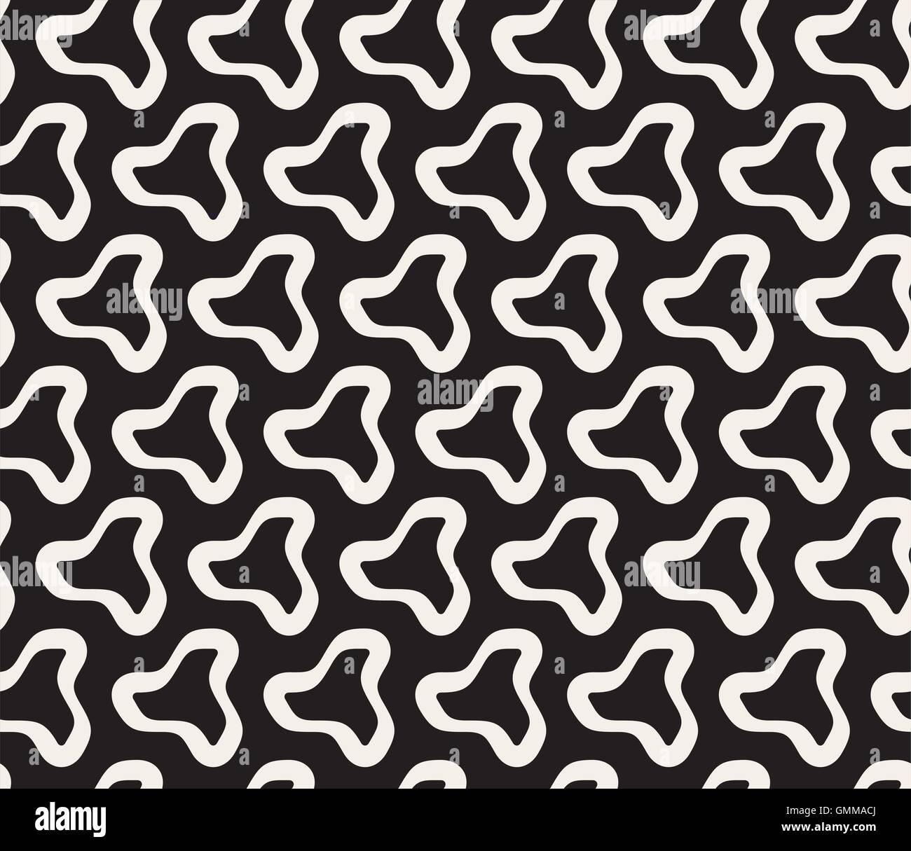 Vector Seamless Black And White Irregular Geometric Blocks Pattern ...