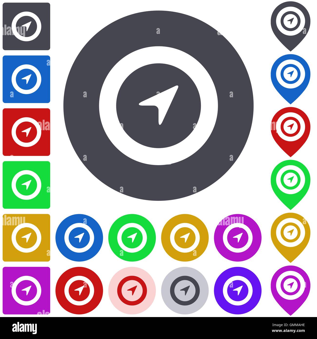 Color navigation icon set Stock Vector Image & Art - Alamy