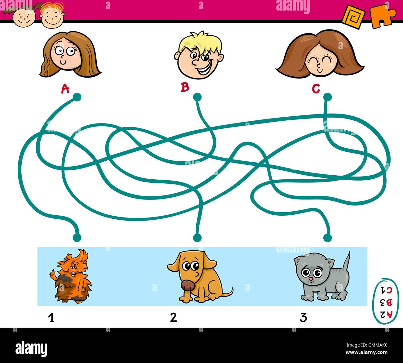 maze paths task for kids Stock Vector Image & Art - Alamy