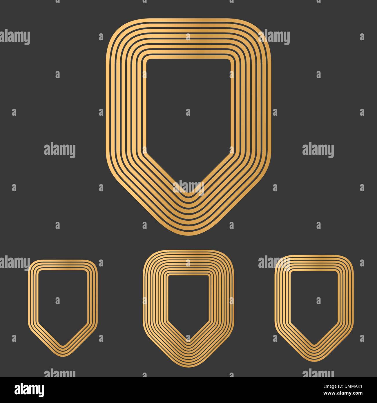 Bronze line shield logo design set Stock Vector Image & Art - Alamy