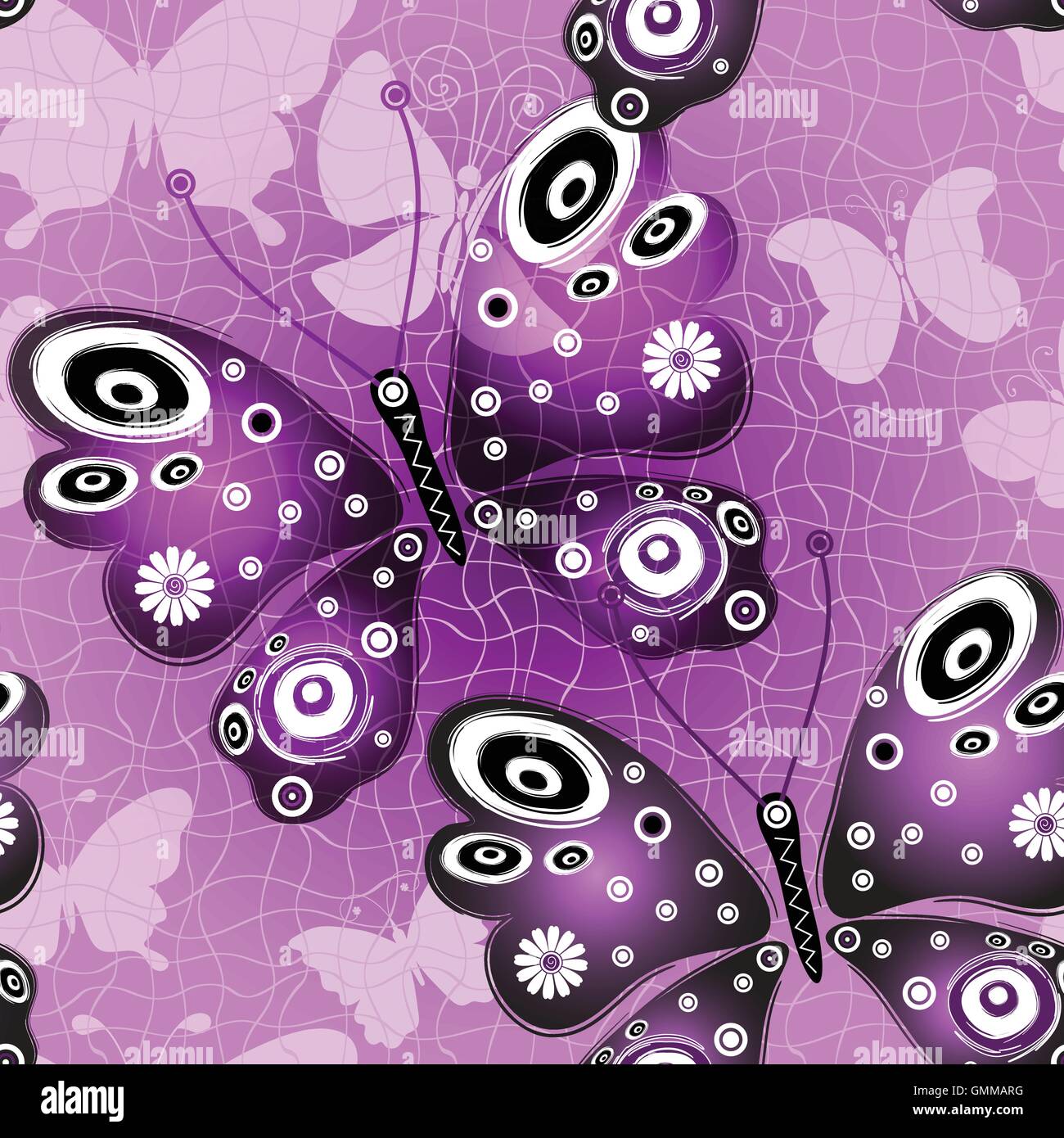Seamless pattern with butterflies Stock Vector Image & Art - Alamy