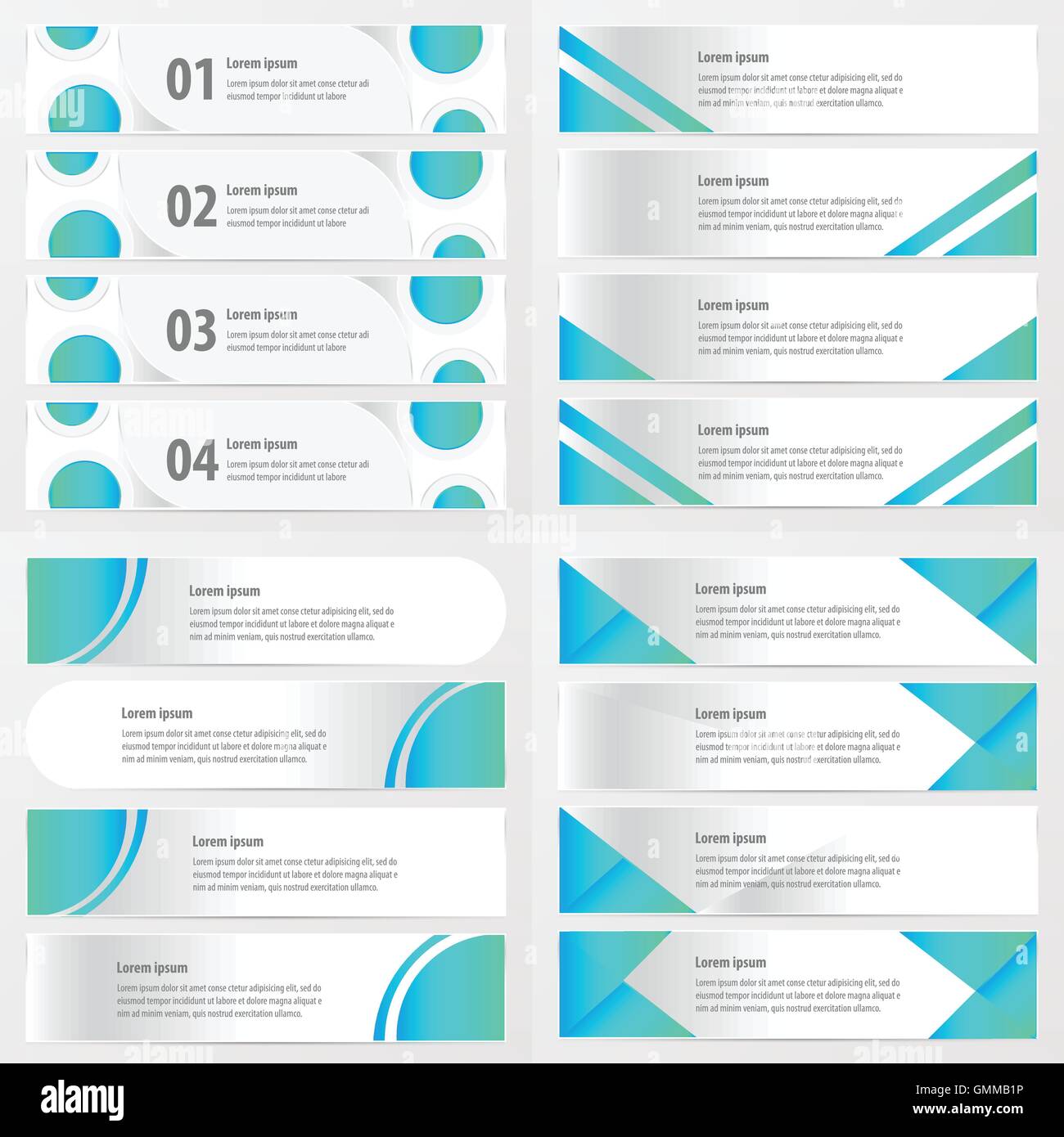 blue color banner pack 4 item Stock Vector Image & Art - Alamy