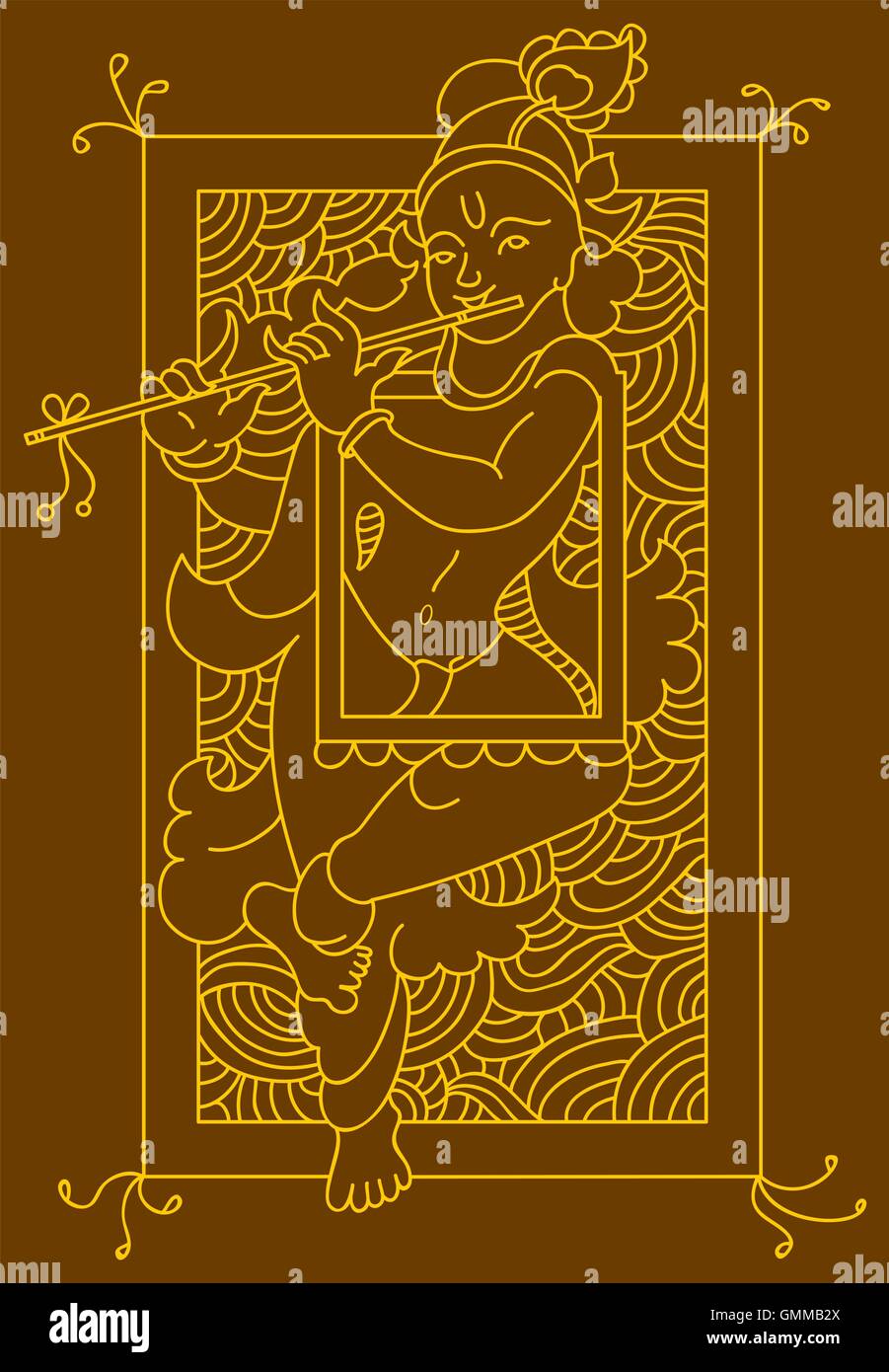 Calligraphic Lord Krishna Stock Vector Image & Art - Alamy