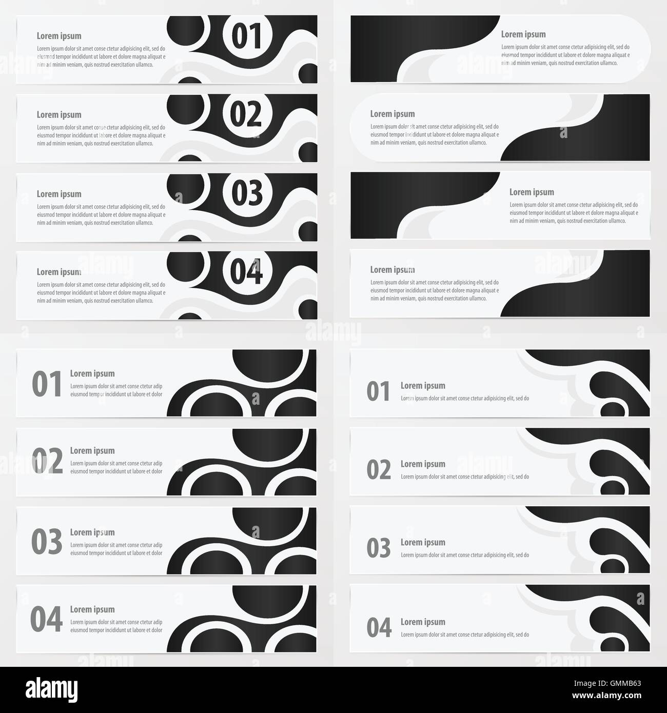 banner and template black and white color vectors design Stock Vector ...