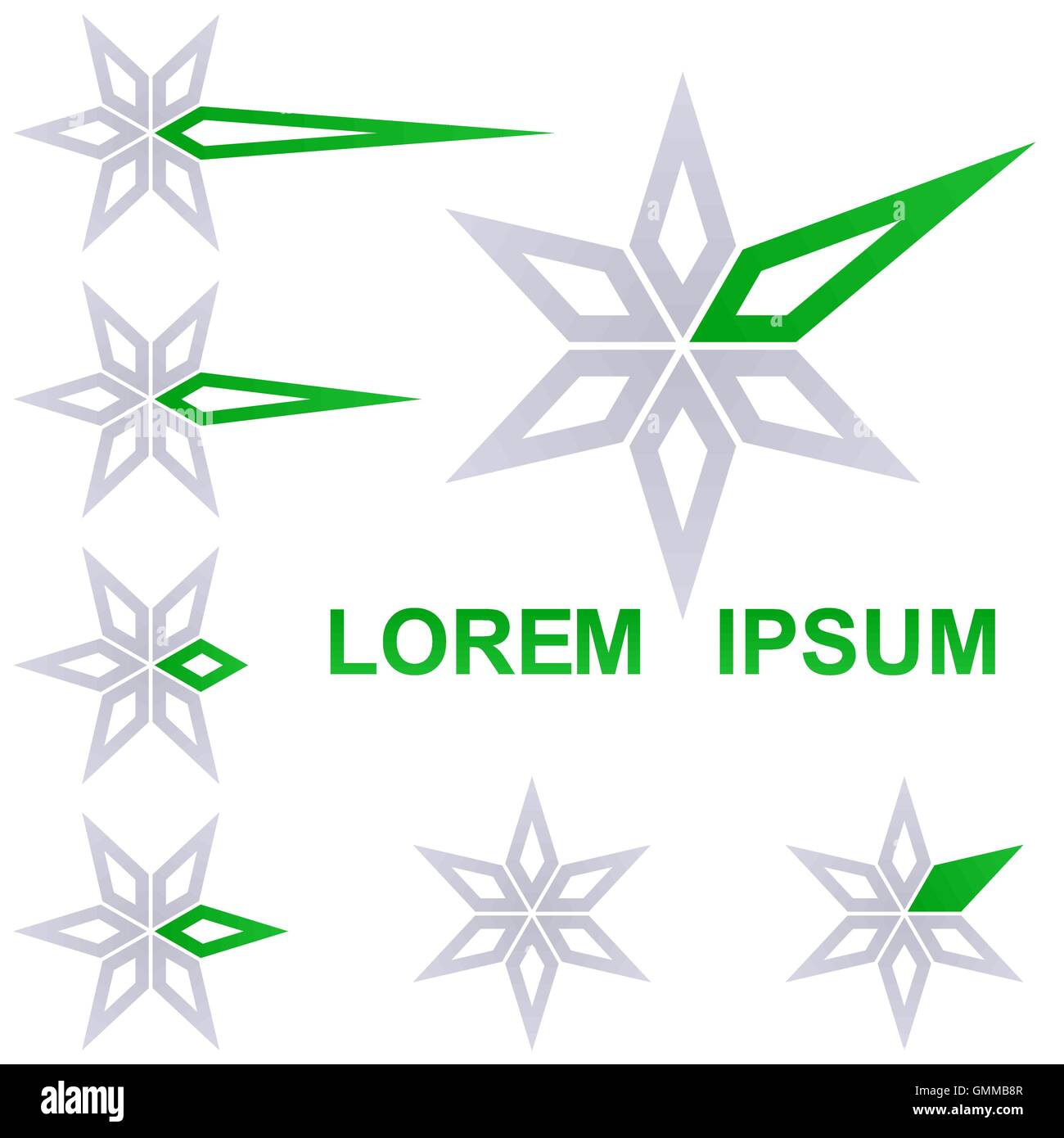 6 star green star design Cut Out Stock Images & Pictures - Alamy