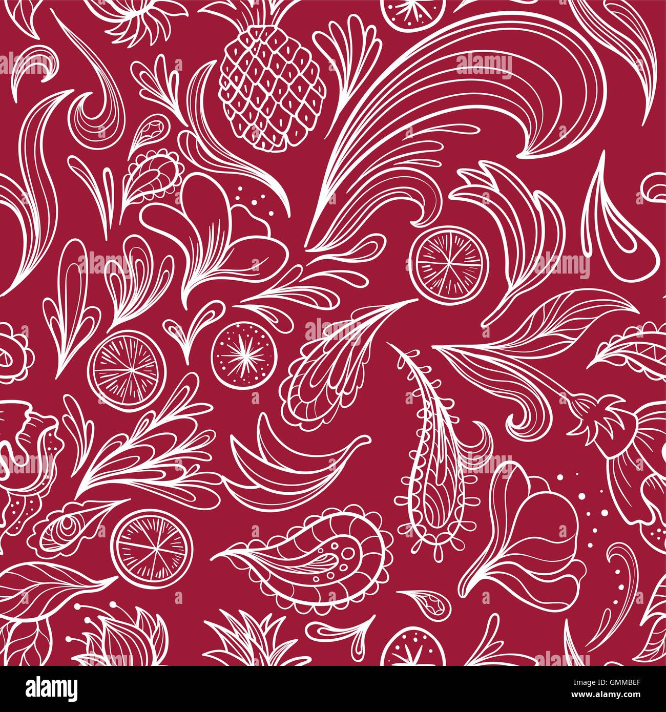 Hot Tropical Outline Vector Pattern Stock Vector Image & Art - Alamy