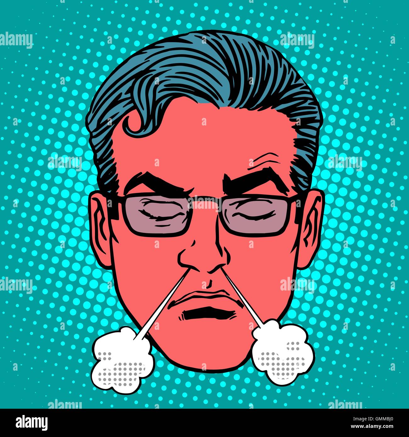 Retro Emoji anger rage emotions male face Stock Vector Image & Art - Alamy