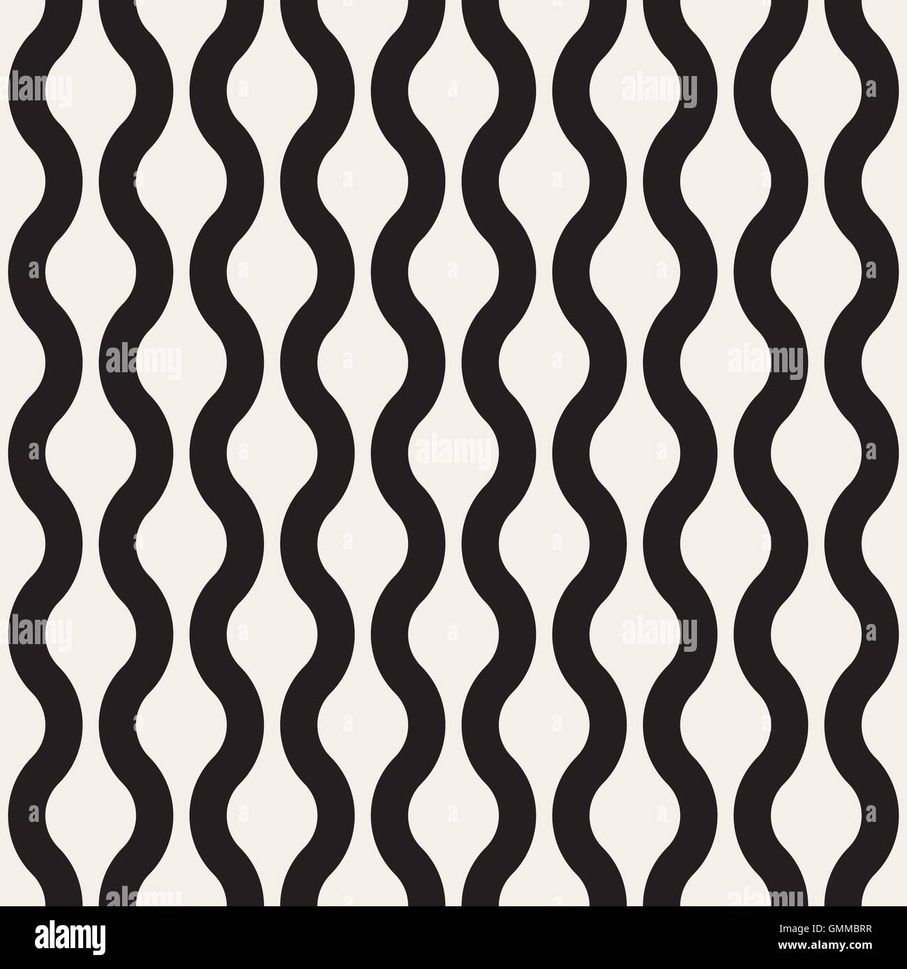 Vector Seamless Black And White Wavy Lines Pattern Stock Vector Image ...