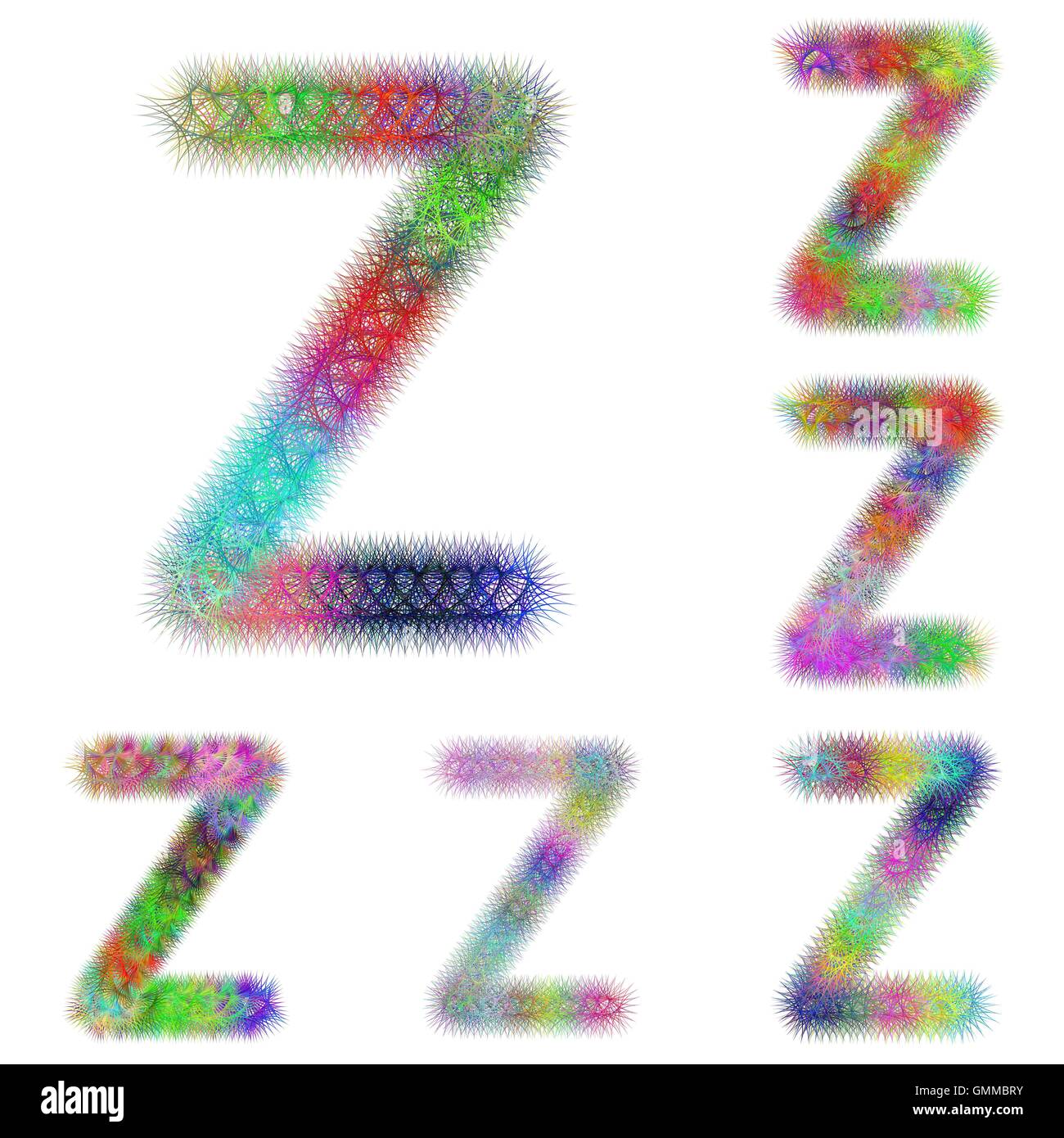 Happy colorful fractal font set - letter Z Stock Vector Image & Art - Alamy