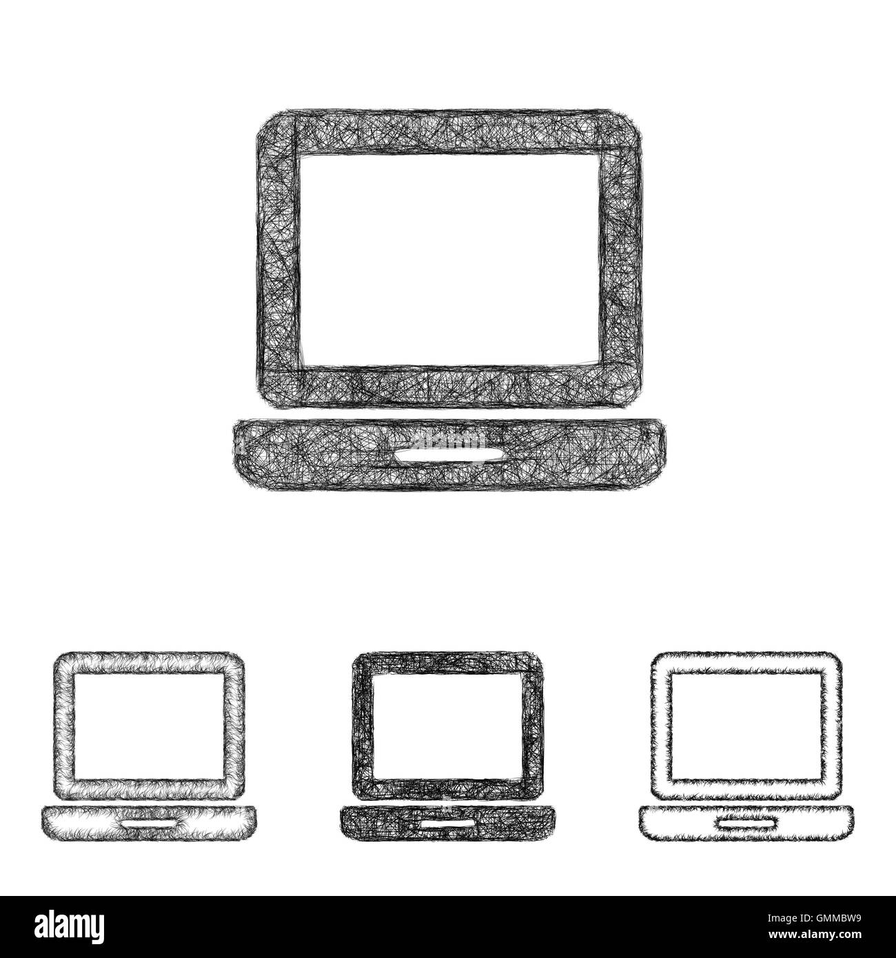 Laptop icon set - sketch line art Stock Vector Image & Art - Alamy