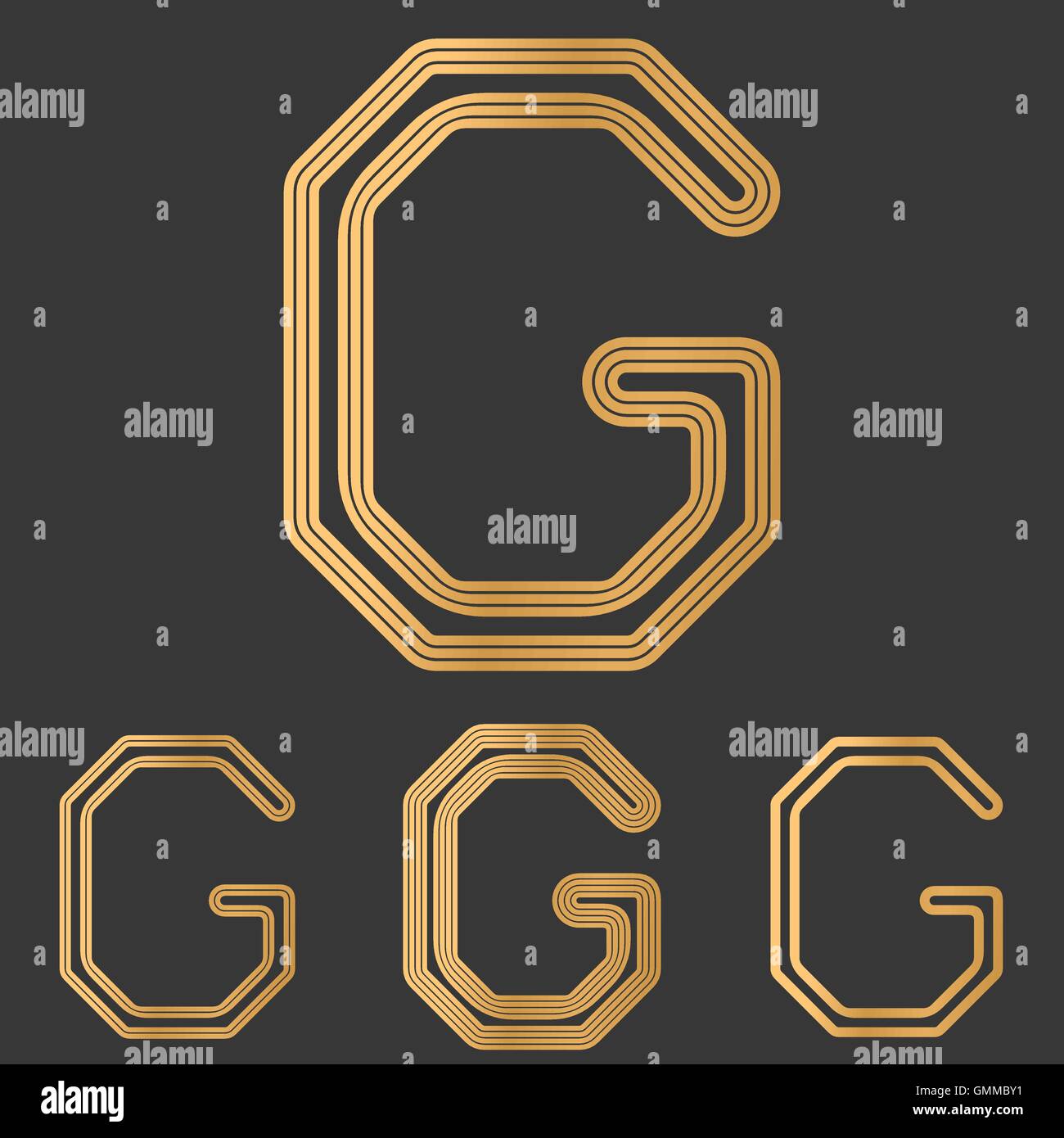 Bronze line g logo design set Stock Vector Image & Art - Alamy