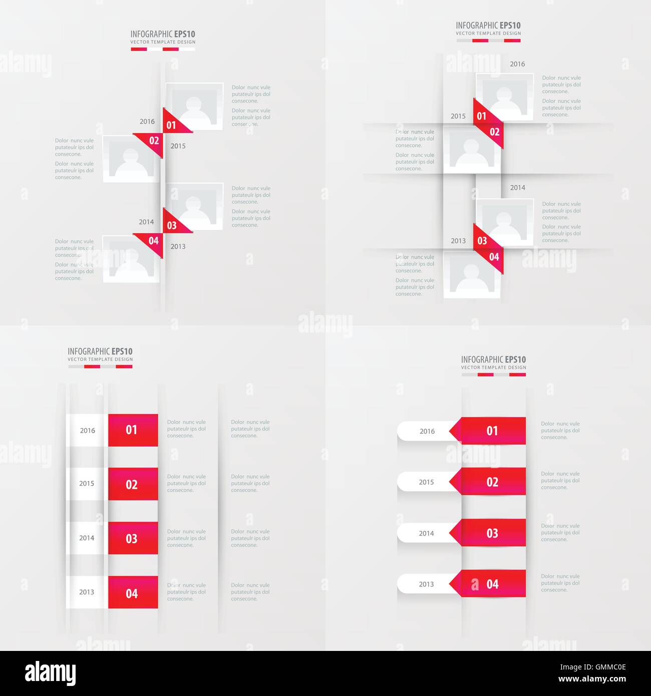 timeline 4 item pink gradient color Stock Vector Image & Art - Alamy