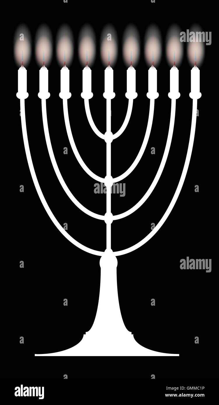 Menorh With Nine Candles Stock Vector Image & Art - Alamy