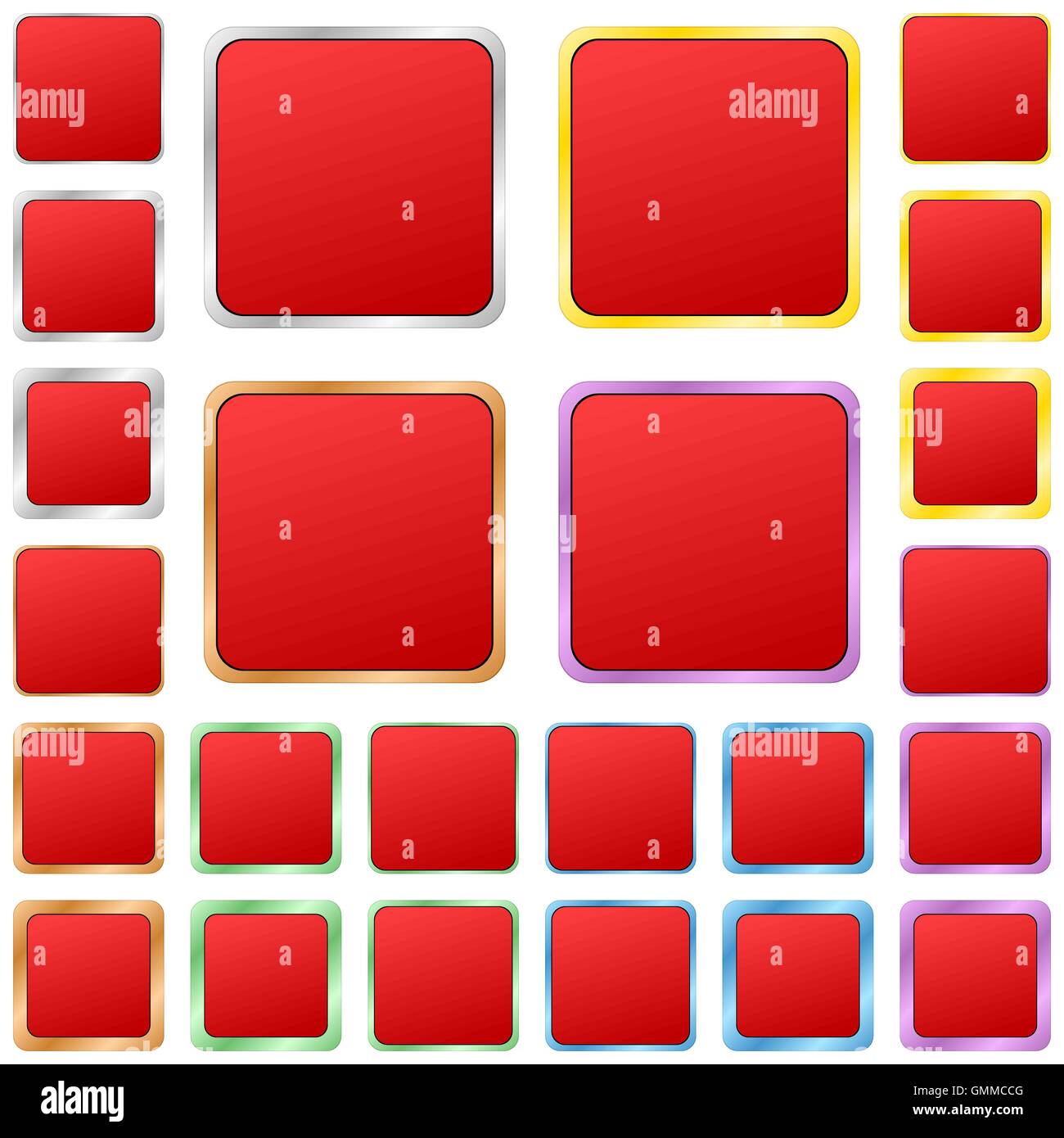 Red push button golden Stock Vector Images - Alamy