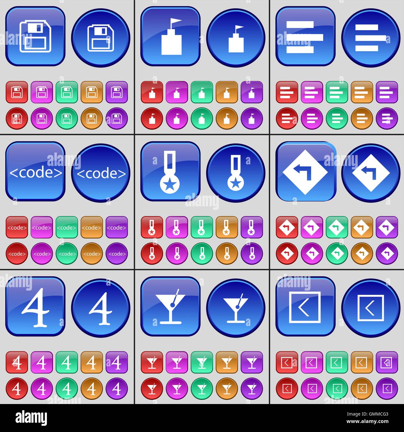 Floppy disk, Flag tower, List, Code, Medal, Bend to the left, Four ...