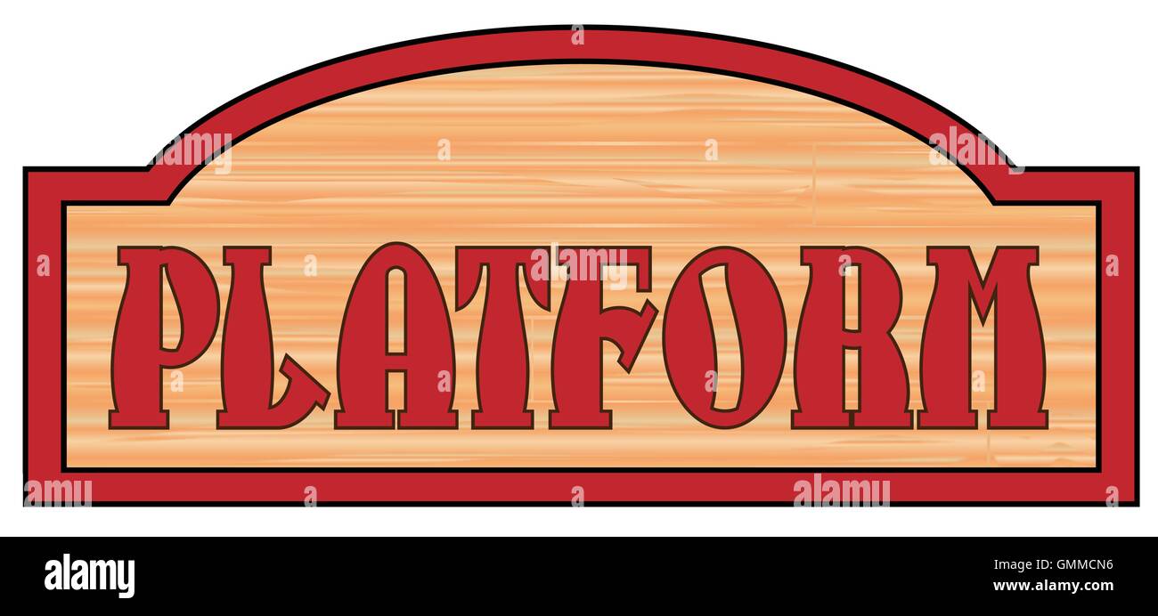 Wooden Station Platform Sign Stock Vector Image & Art - Alamy