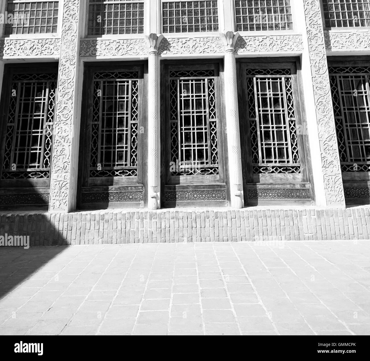 blur in iran kashan the old persian architecture window and glass in ...