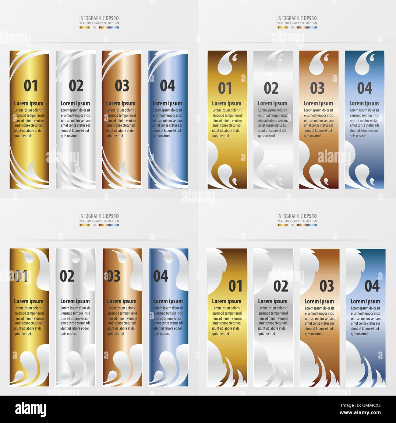 vectors banner and template gold, bronze, silver, blue color Stock ...