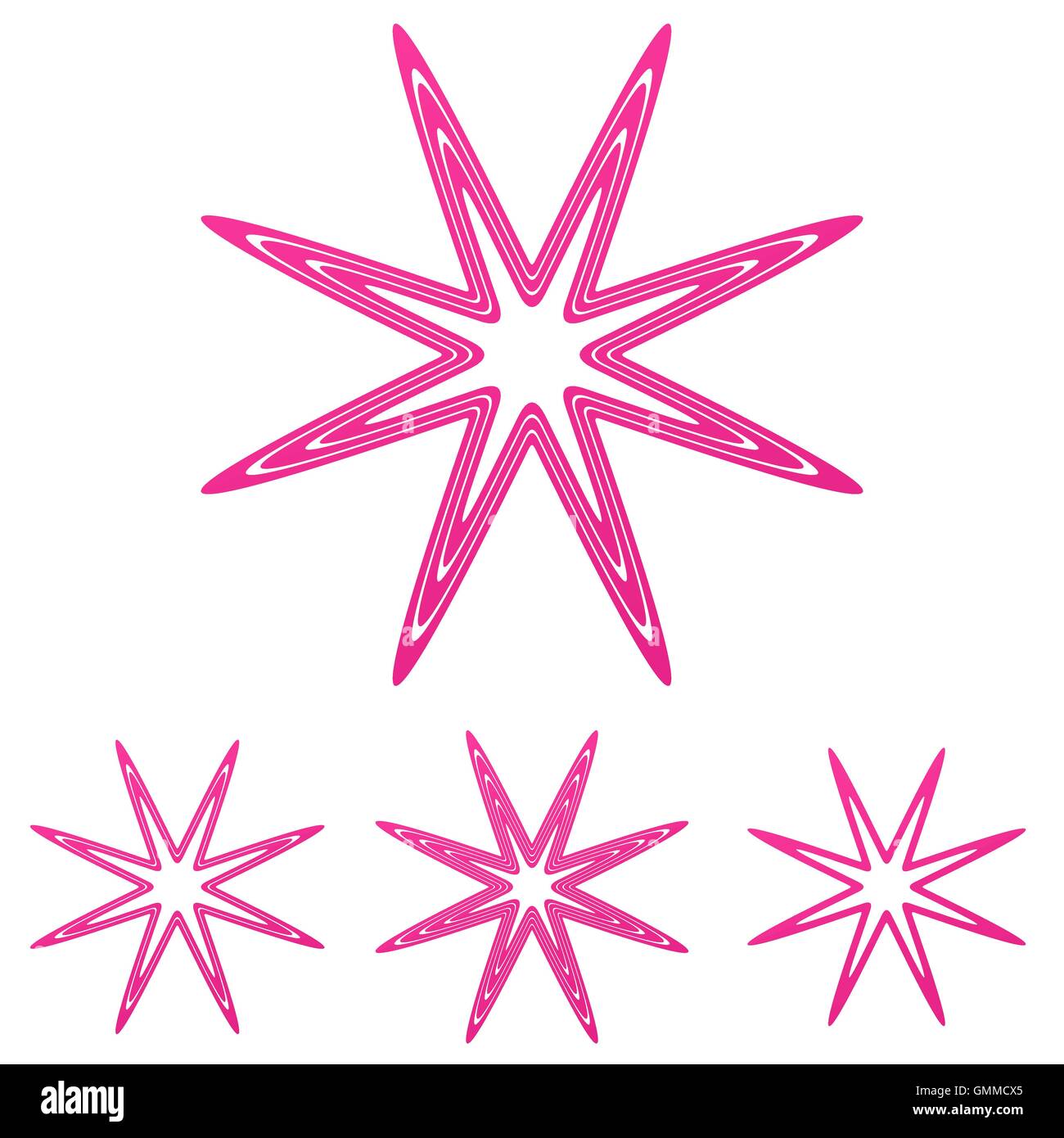 Pink line star logo design set Stock Vector Image & Art - Alamy