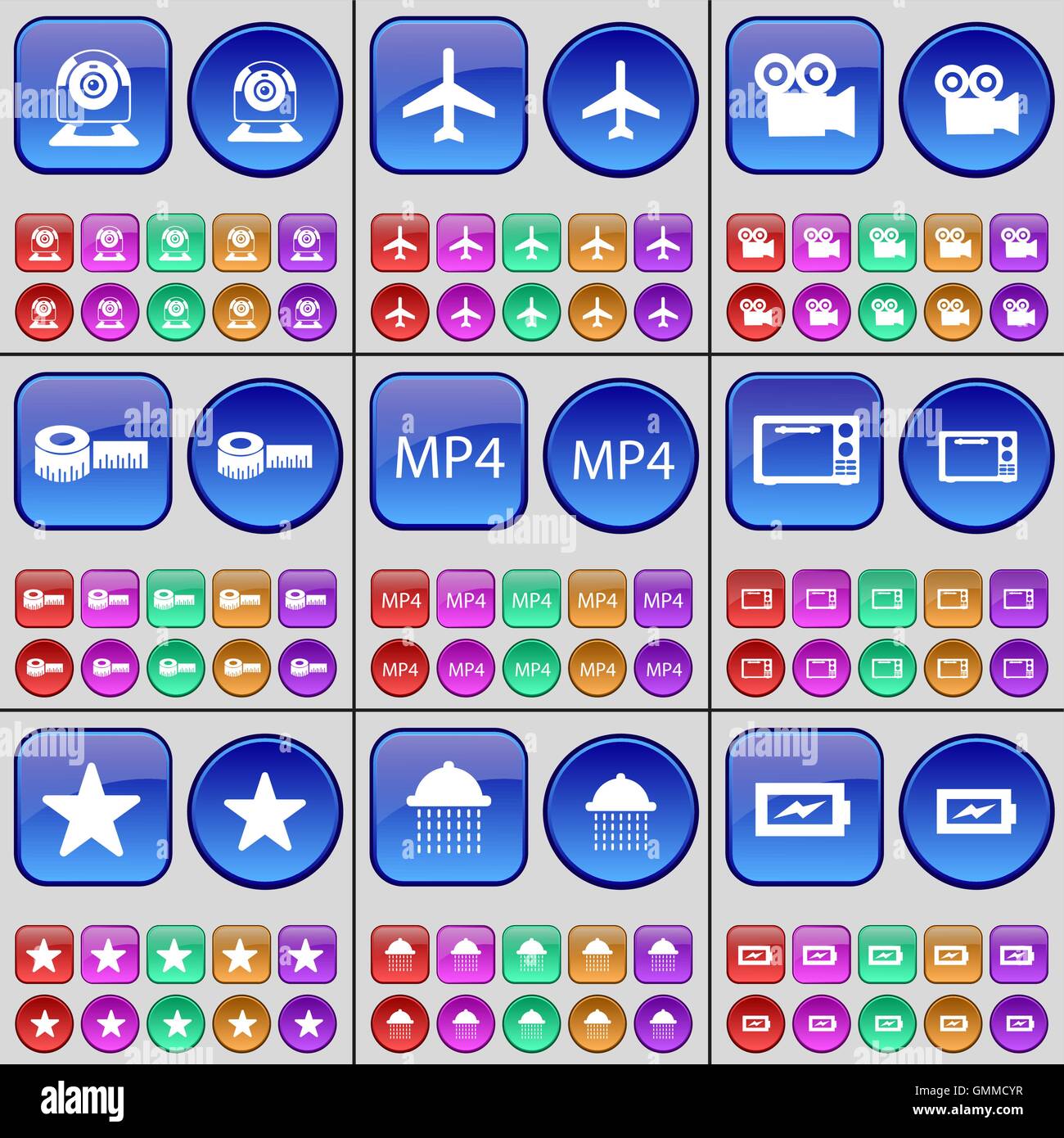 Webinar, Airplane, Film camera, Tape measure, MP4, Microwave, Star ...