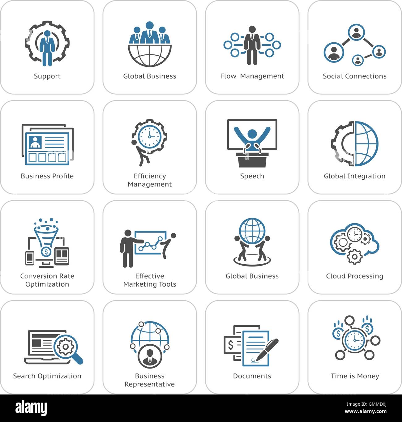 Flat Design Business Icons Set Stock Vector Image & Art - Alamy