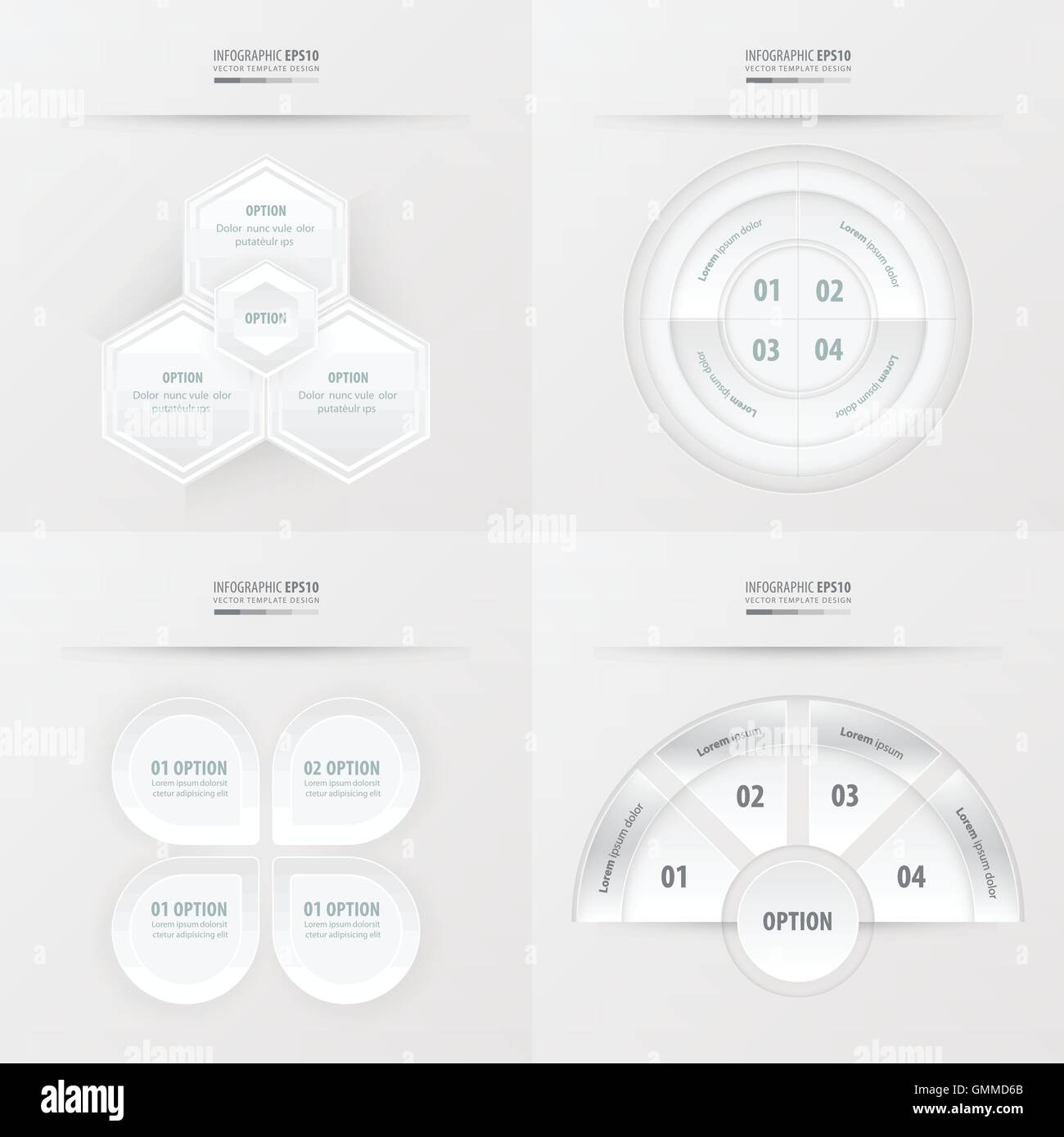 template design 4 item white color Stock Vector Image & Art - Alamy