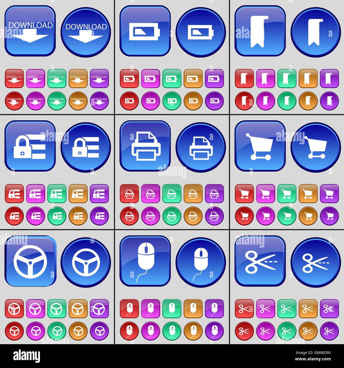 Download, Battery, Marker, Lock, Printer, Shopping cart, Wheel, Mouse ...