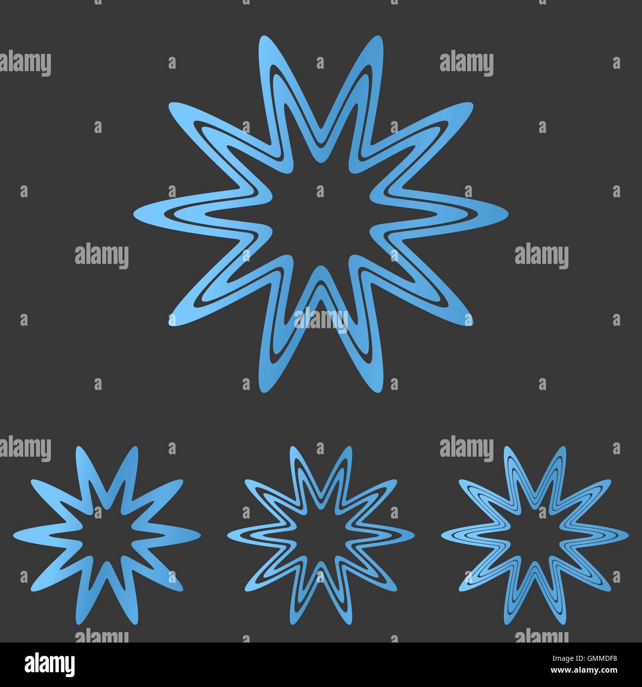 Blue line star logo design set Stock Vector Image & Art - Alamy