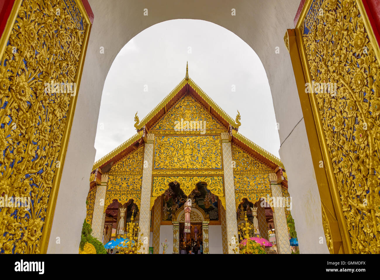 Wat Phra That Hariphunchai temple in Lamphun,Thailand Stock Photo - Alamy