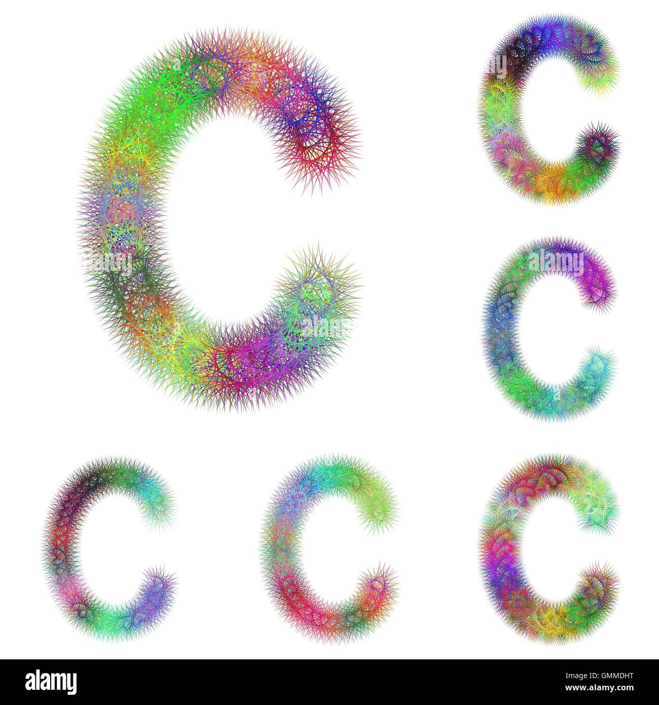 Happy colorful fractal font set - letter C Stock Vector Image & Art - Alamy