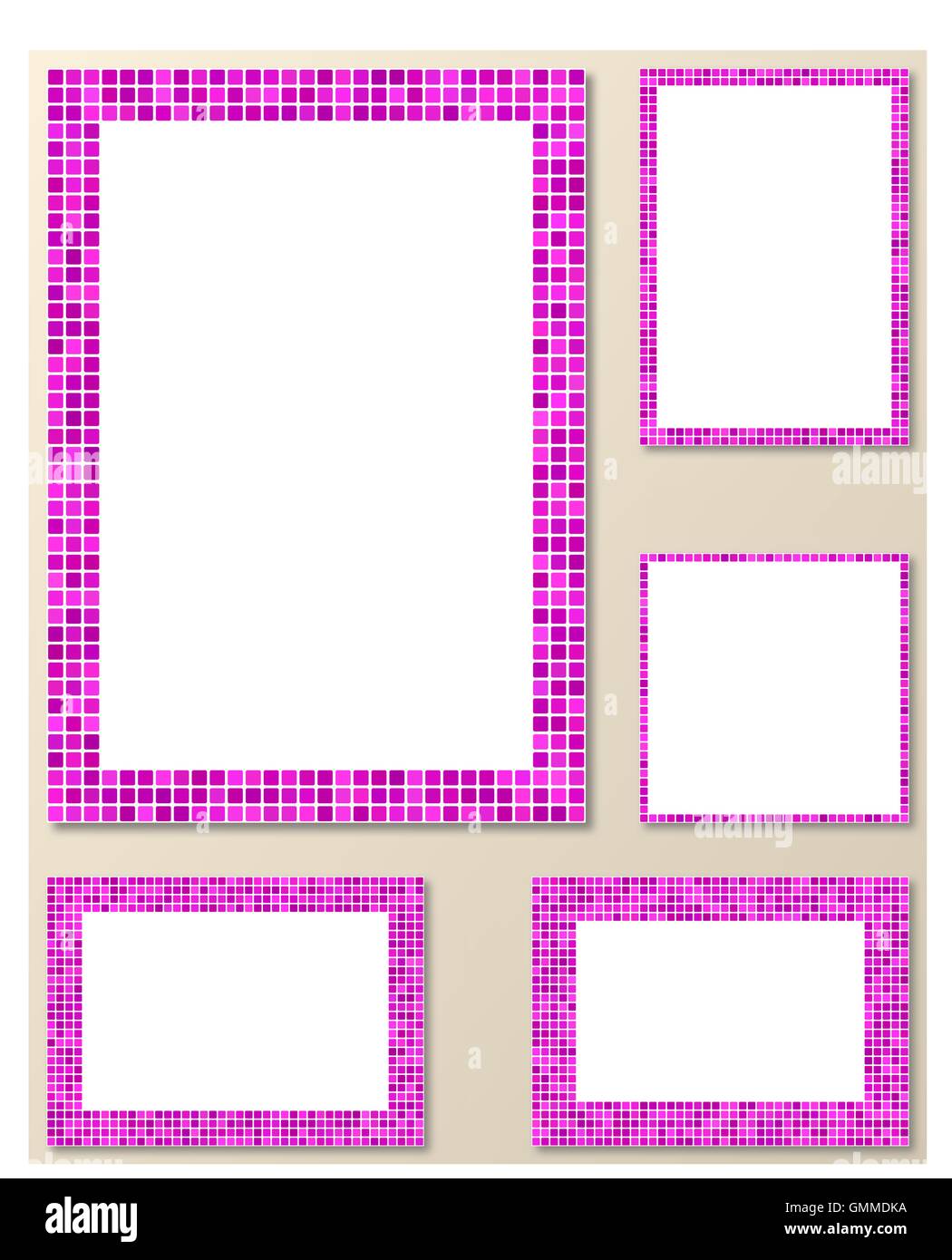 Magenta mosaic page border frame set Stock Vector Image & Art - Alamy