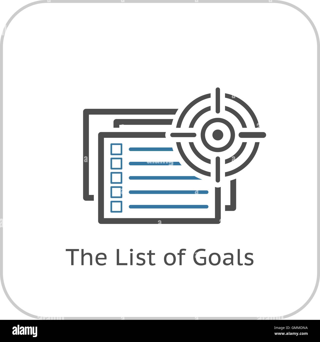 The List of Goals Icon. Flat Design Stock Vector Image & Art - Alamy