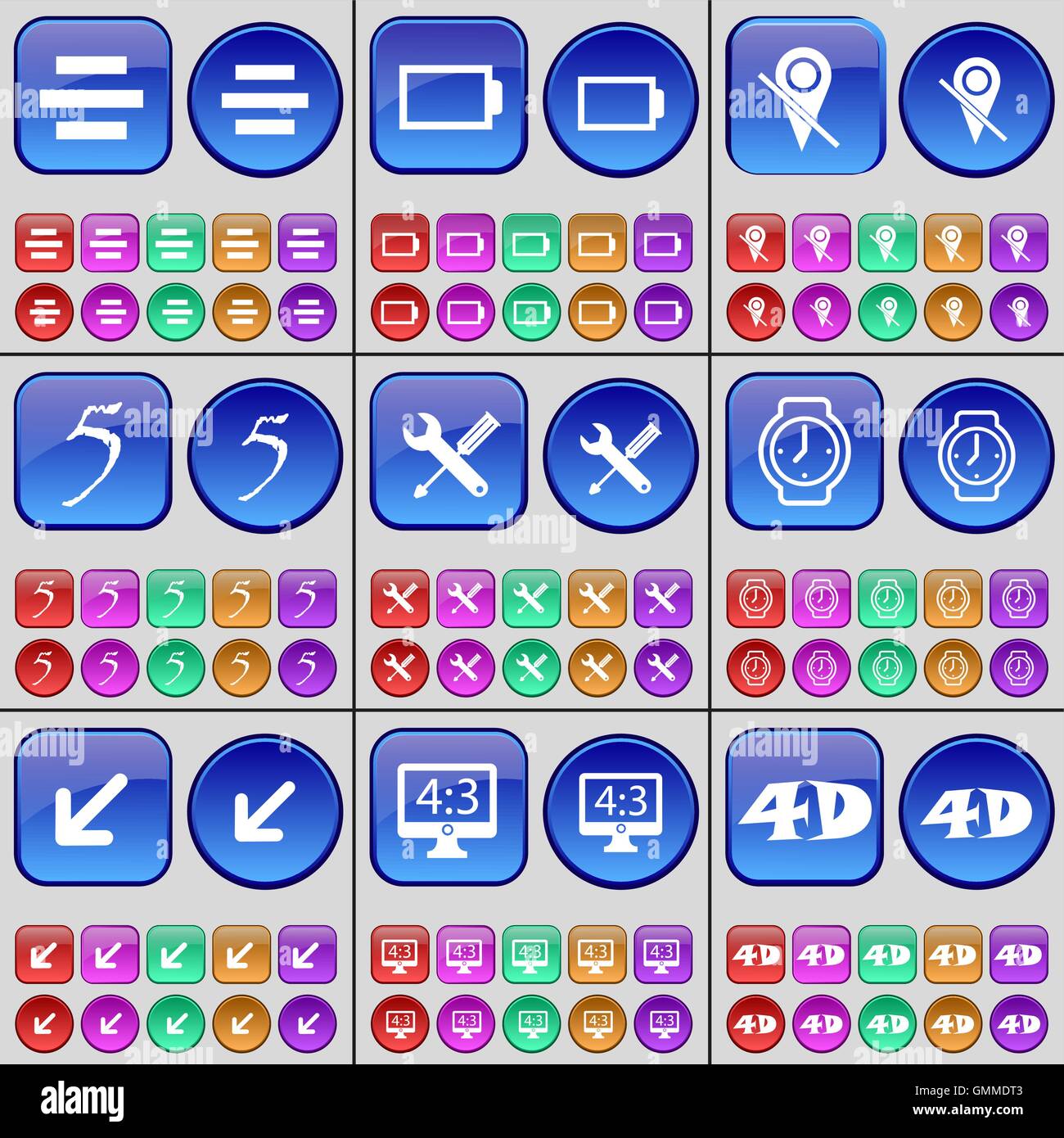 List, Battery, Checkpoint, Five, Wrench, Wrist watch, Deploying screen ...