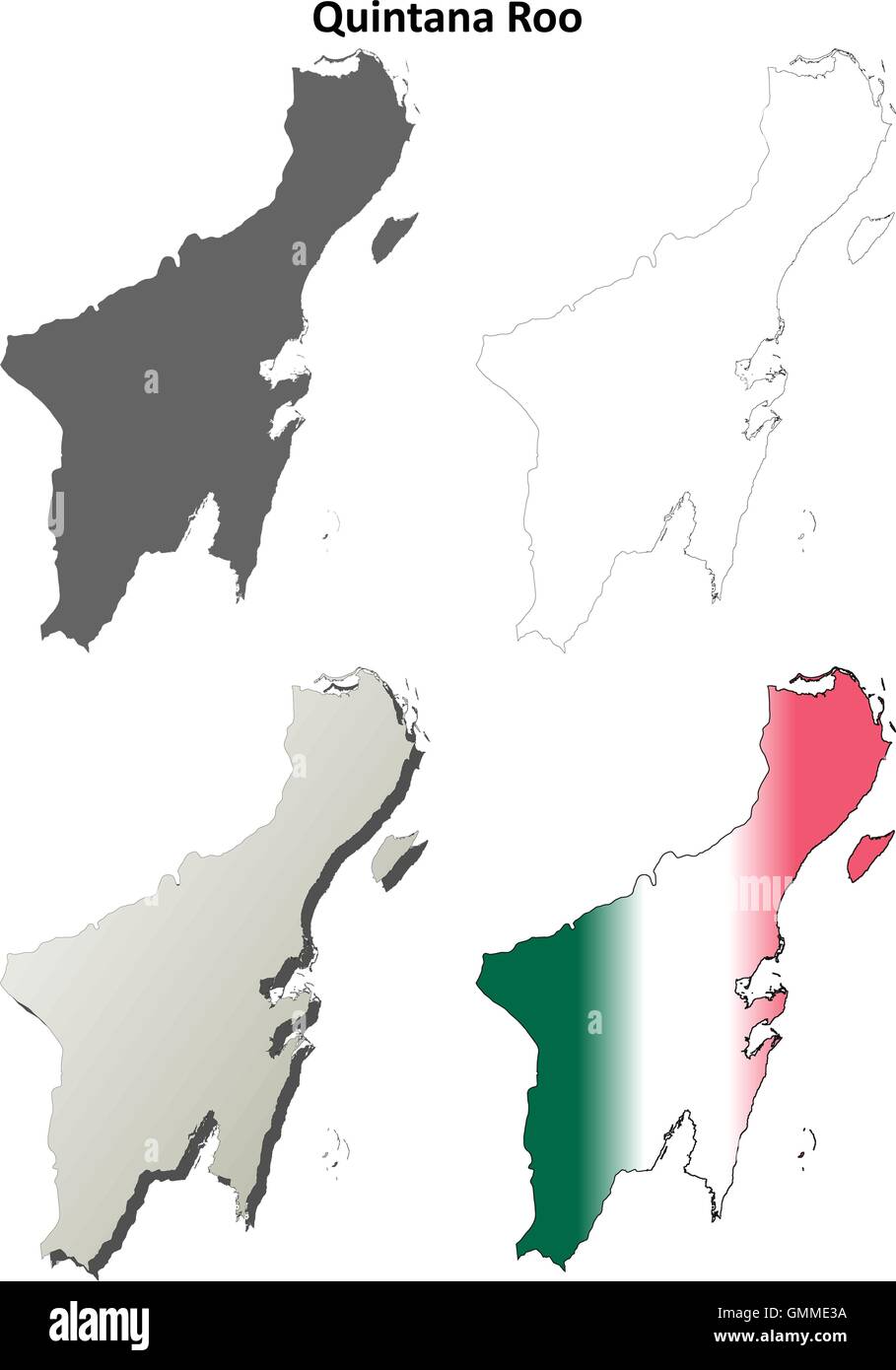 Quintana Roo blank outline map set Stock Vector Image & Art - Alamy