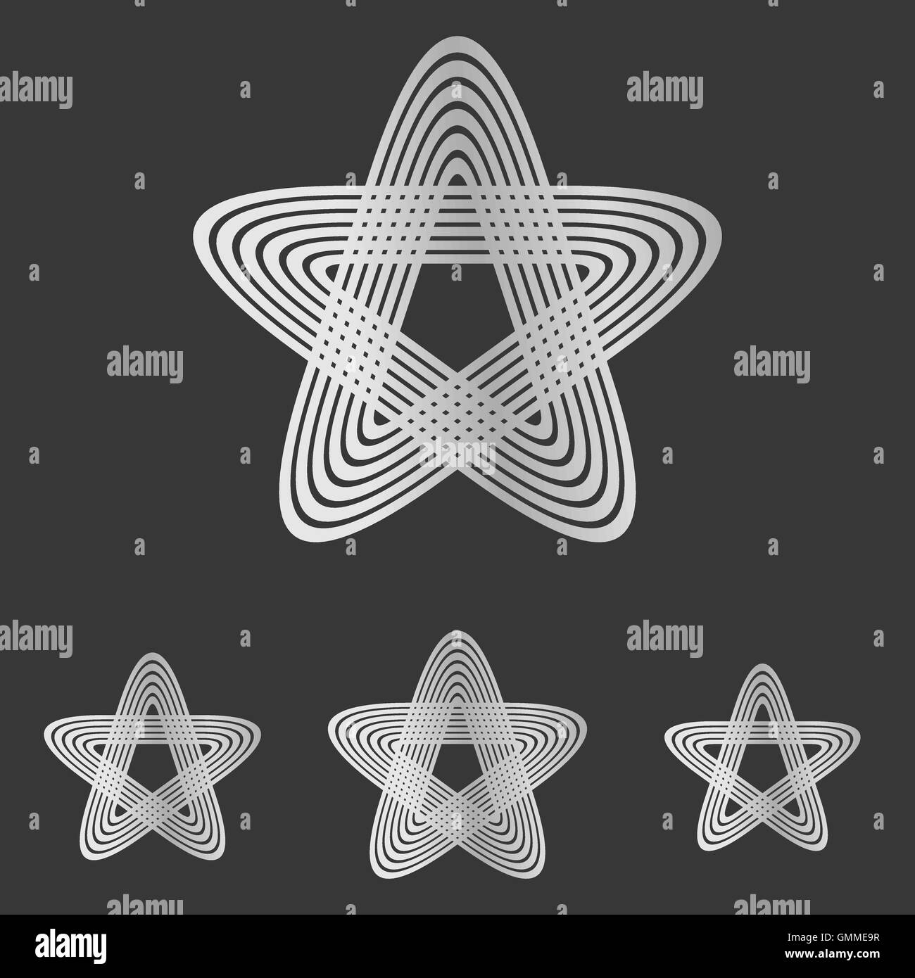 Silver line star logo design set Stock Vector Image & Art - Alamy
