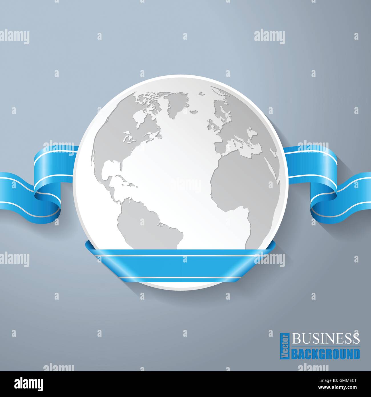 Flat globe with blue ribbon design Stock Vector Image & Art - Alamy