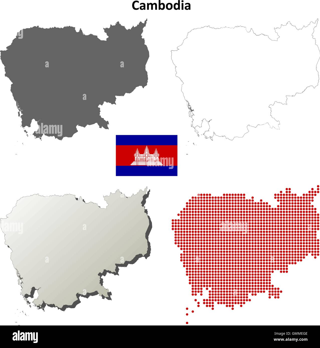 Cambodia outline map set Stock Vector Image & Art - Alamy