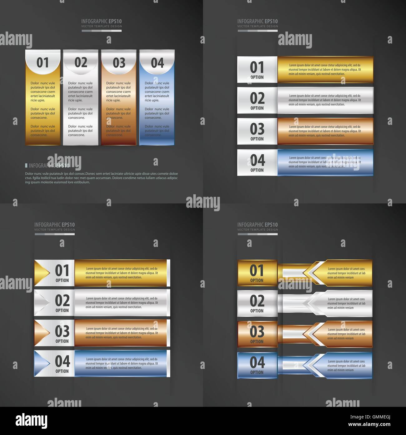 gold, bronze, silver, blue color banner pack Stock Vector Image & Art ...