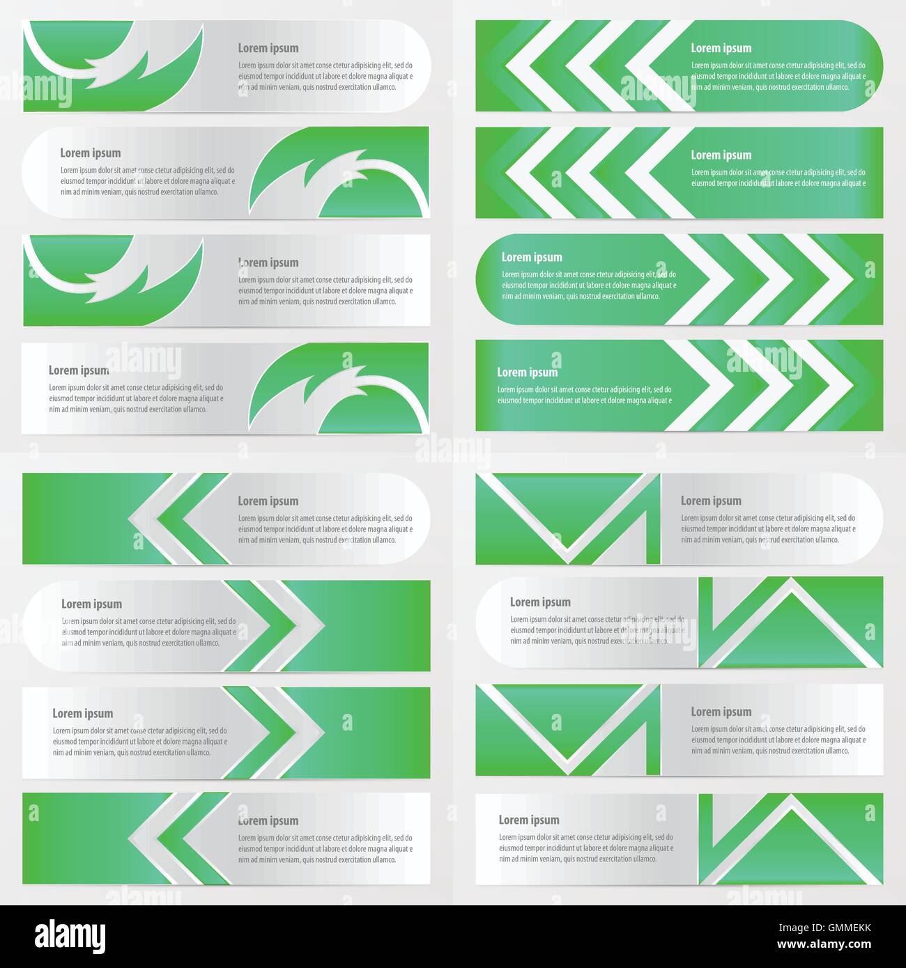 banner green color design pack Stock Vector Image & Art - Alamy