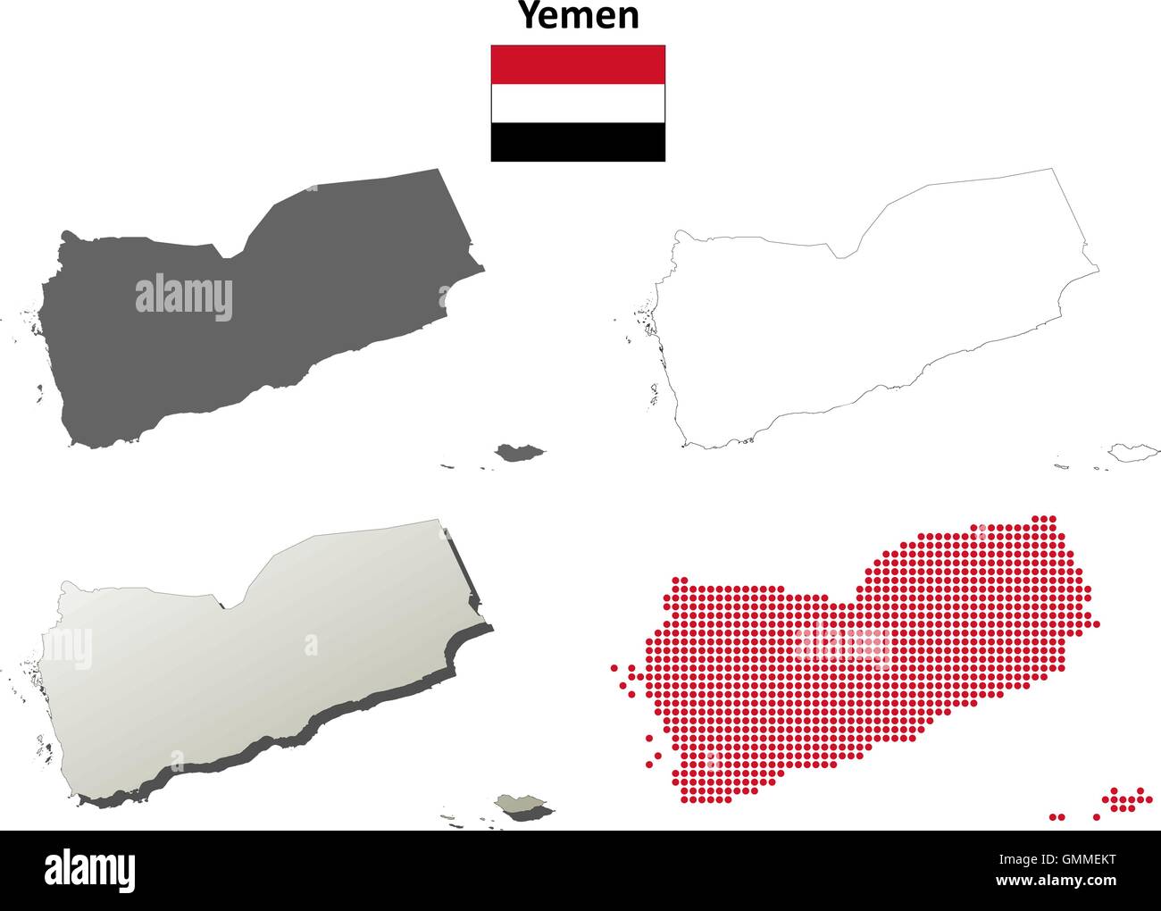 Yemen outline map set Stock Vector Image & Art - Alamy