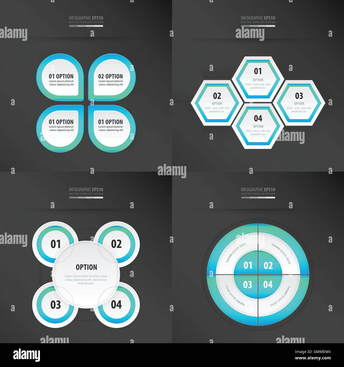 set of presentation design blue color Stock Vector Image & Art - Alamy