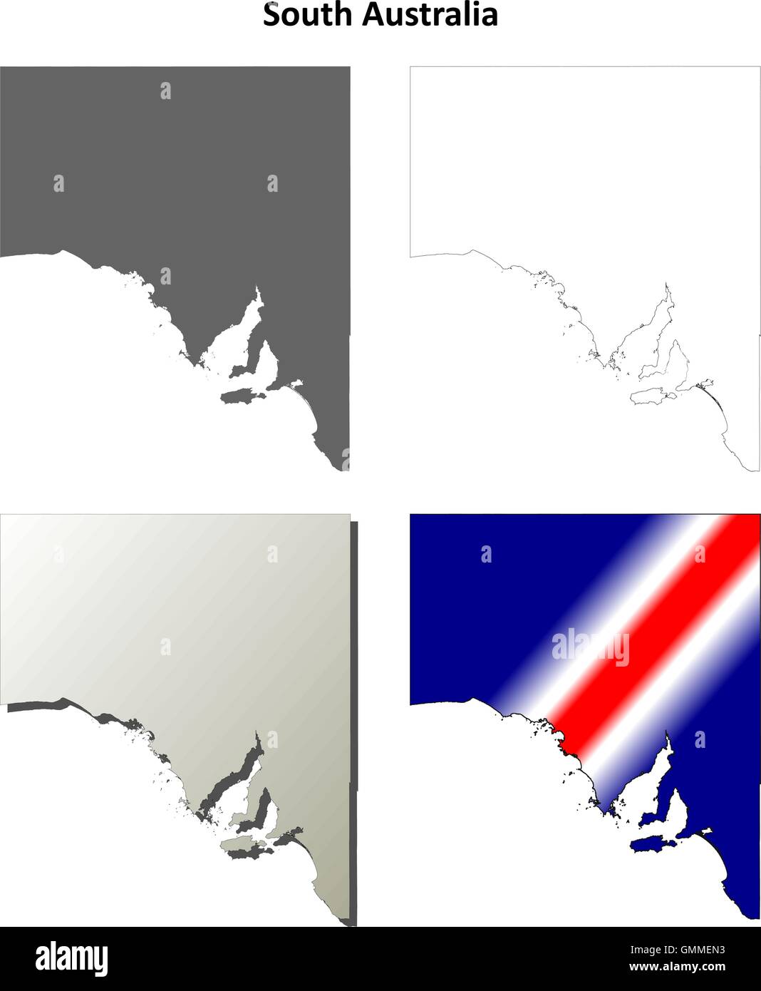 South Australia outline map set Stock Vector Image & Art - Alamy