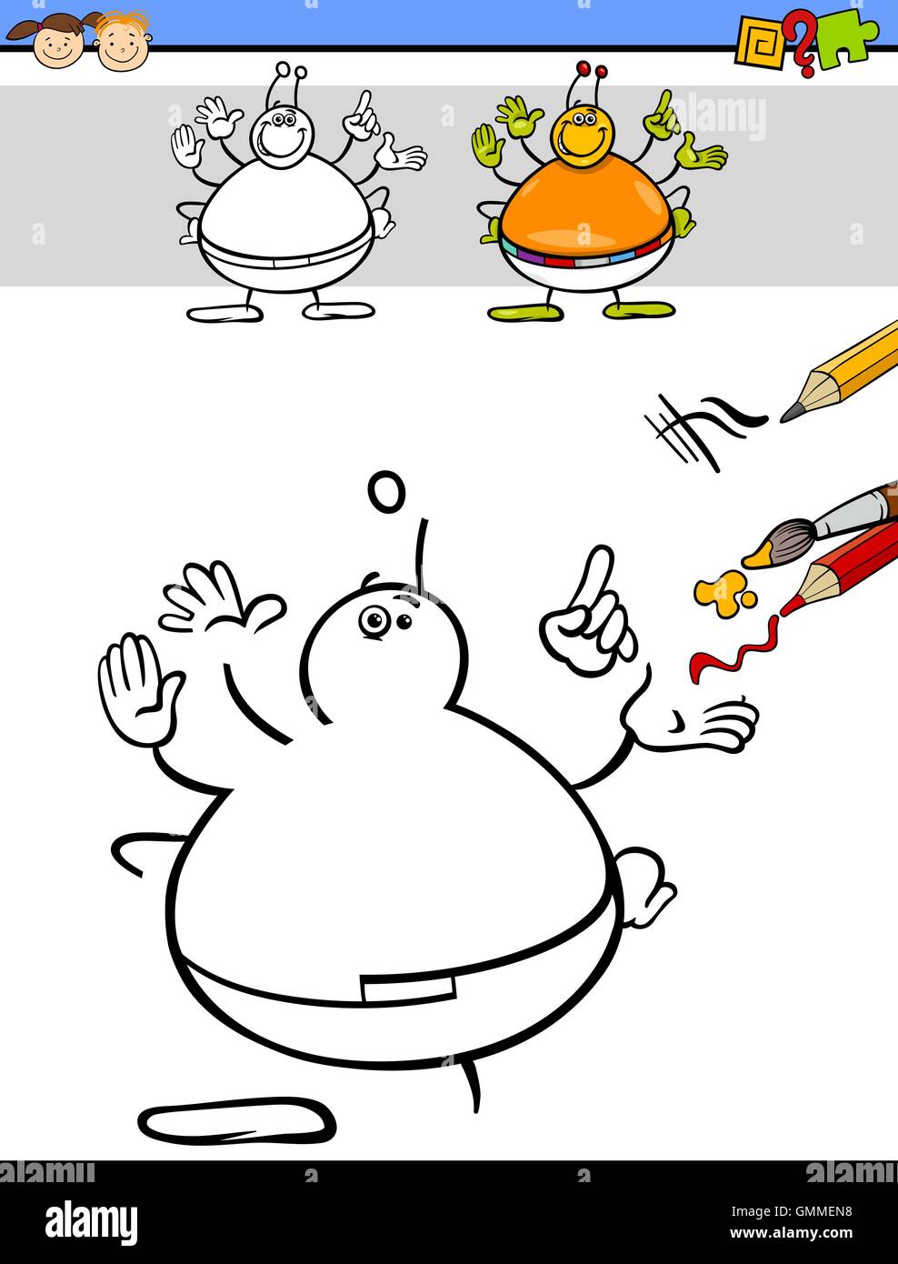 coloring task for preschoolers Stock Vector Image & Art - Alamy