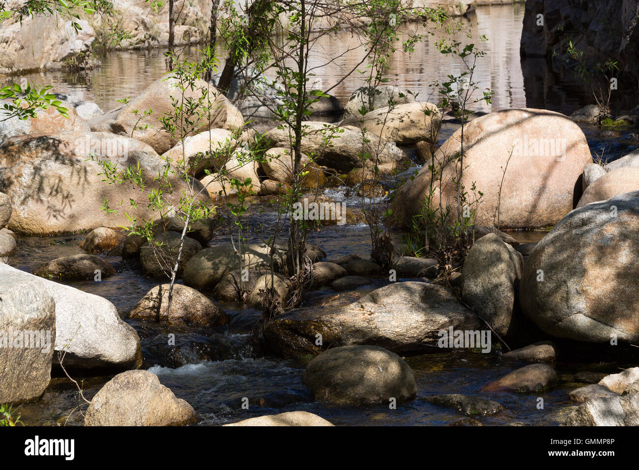 Hutch's Pool behind boulders in the West Fork of Sabino Creek in the ...