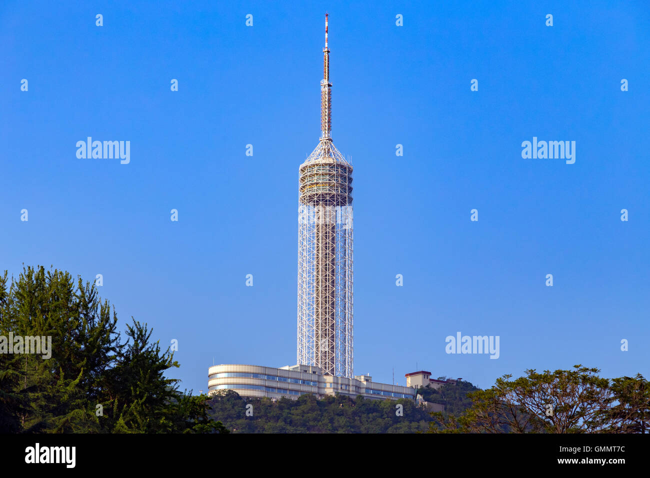 Dalian Sightseeing Tower known as TV tower, China Stock Photo - Alamy