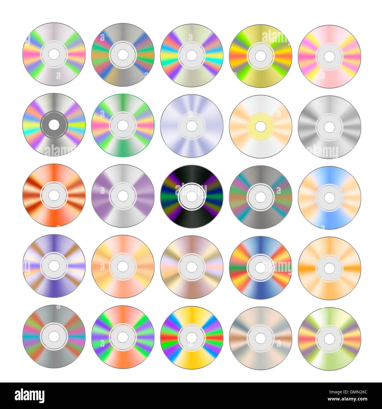 Set of Colorful Different Compact Discs Stock Photo - Alamy