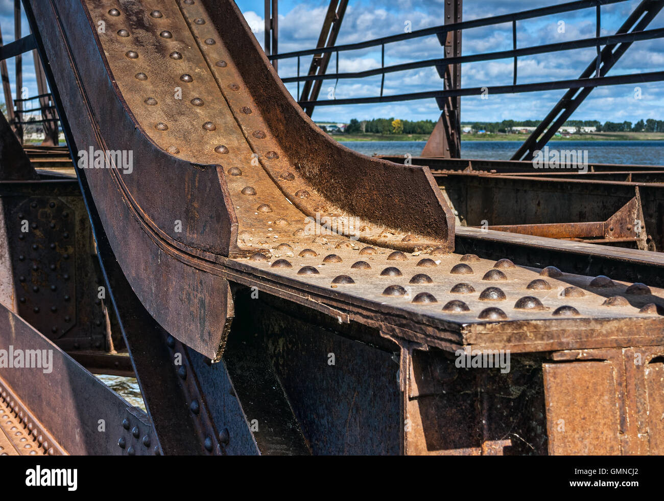 Old rusty bridge with rivets Stock Photo - Alamy